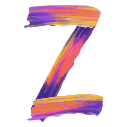 Colorful Letter Z Painted PNG & SVG Design For T-Shirts