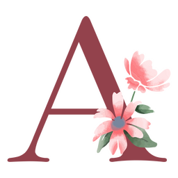 The Letter A With Pink Flowers PNG & SVG Design For T-Shirts