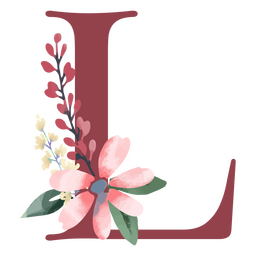 Diseño PNG Y SVG De La Letra L Con Flores Y Hojas. Para Camisetas