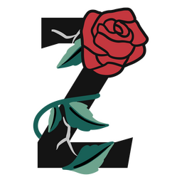 The Letter Z With A Rose On It PNG & SVG Design For T-Shirts