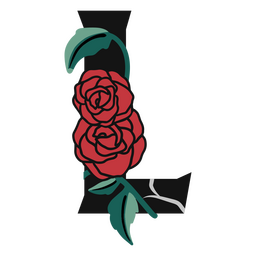 Letter L Alphabet Rose PNG & SVG Design For T-Shirts