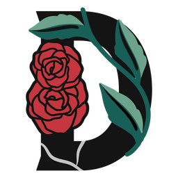 Letter D Alphabet Rose PNG & SVG Design For T-Shirts