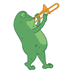 Musical Frog With Trumpet PNG & SVG Design For T-Shirts