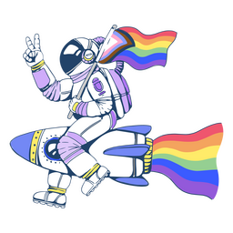 Astronaut And LGBTQ Rocket PNG & SVG Design For T-Shirts