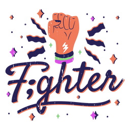 Illustration Of A Fist With The Word Fighter PNG & SVG Design For T-Shirts