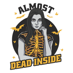 Almost Dead Inside PNG & SVG Design For T-Shirts