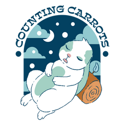Counting Carrots Rabbit Sleep PNG & SVG Design For T-Shirts