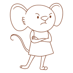 Cartoon Mouse With Crossed Arms Standing PNG & SVG Design For T-Shirts