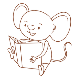 Mouse Reading A Book PNG & SVG Design For T-Shirts