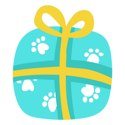Blue Gift Box With Paw Prints On It PNG & SVG Design For T-Shirts