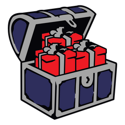Blue And Red Chest Filled With Gifts PNG & SVG Design For T-Shirts