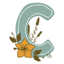 Cottagecore C Letter Alphabet PNG & SVG Design For T-Shirts