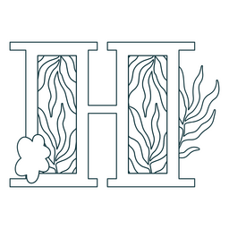 Nature Stroke Alphabet H PNG & SVG Design For T-Shirts