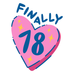 Pink Heart With The Words Finally 18 On It PNG & SVG Design For T-Shirts