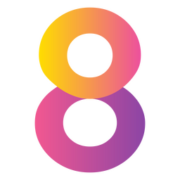 Numbers Gradient Eight PNG & SVG Design For T-Shirts