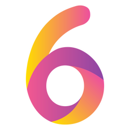 Numbers Gradient Six PNG & SVG Design For T-Shirts