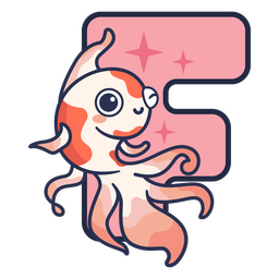 Animal Kawaii Alphabet F Letter PNG & SVG Design For T-Shirts
