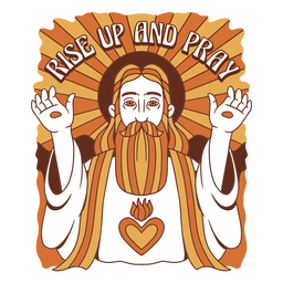 Jesus Rise Up And Pray Groovy PNG & SVG Design For T-Shirts