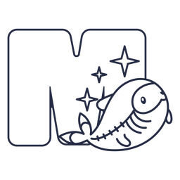 Tier Kawaii M Briefstrich Alphabet PNG- Und SVG-Design Für T-Shirts