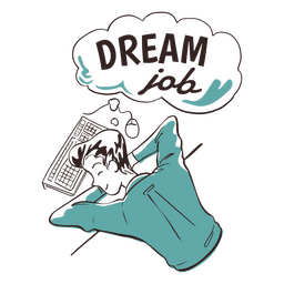 Black And White Illustration Of A Hand With The Words Dream Job On It ...