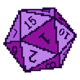 Purple Pixel Dice PNG & SVG Design For T-Shirts