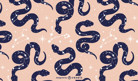 Snake Constellations Pattern Design Vector Download