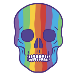 Color Stroke Rainbow Skull PNG & SVG Design For T-Shirts