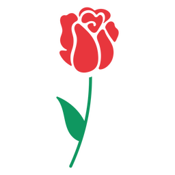Cut Out Red Rose With Stem PNG & SVG Design For T-Shirts