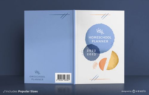 Watercolor Home School Planner Book Cover Design Vector Download