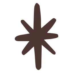 Dark Brown Eight Pointed Star PNG & SVG Design For T-Shirts