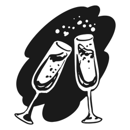 Diseño PNG Y SVG De Brindis Con Copas De Champagne Para Camisetas