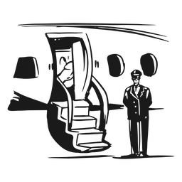Airplane Entrance Security Guard PNG & SVG Design For T-Shirts