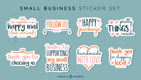 Small Business Sticker Lettering Quotes Set Vector Download