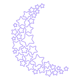 Design PNG E SVG De Uma Meia-lua Feita De Estrelas Para Camisetas