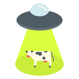 Silver UFO Abducting A Cow PNG & SVG Design For T-Shirts