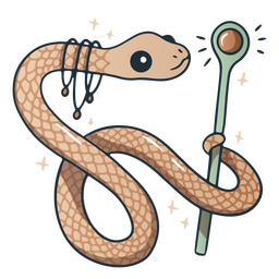Wizard Snake Wand Cartoon PNG & SVG Design For T-Shirts