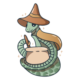 Wizard Snake Pot Cartoon PNG & SVG Design For T-Shirts