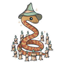 Wizard Snake Candles Cartoon PNG & SVG Design For T-Shirts