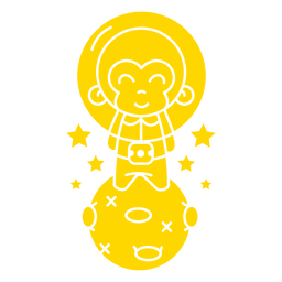 Lovable Monkey Astronaut PNG & SVG Design For T-Shirts