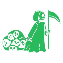 Grim Reaper Carrying Ghosts PNG & SVG Design For T-Shirts