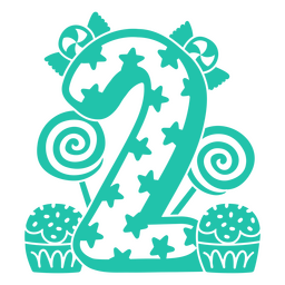 Two Number Birthday Candy Cut Out PNG & SVG Design For T-Shirts