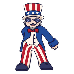 Uncle Sam Dancing Cartoon PNG & SVG Design For T-Shirts