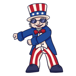 Uncle Sam Dancing Funny Cartoon PNG & SVG Design For T-Shirts