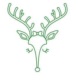 Christmas Reindeer Face PNG & SVG Design For T-Shirts
