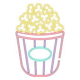 Popcorn Neon Icon PNG & SVG Design For T-Shirts