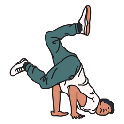 Breakdance Color Stroke Boy PNG & SVG Design For T-Shirts