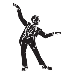 Dancer Cut Out Tuxedo PNG & SVG Design For T-Shirts