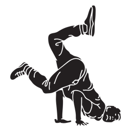 Breakdance Cut Out Boy PNG & SVG Design For T-Shirts