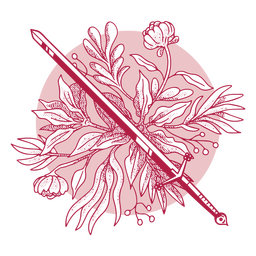 Floral Nature Sword PNG & SVG Design For T-Shirts