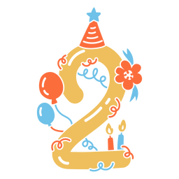 Colorful Second Birthday Design Ideas PNG & SVG Design For T-Shirts